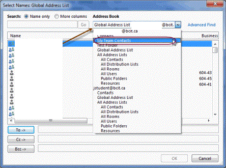 Sharing Distribution Lists in Outlook - BCIT