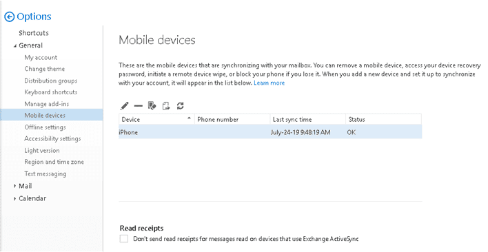 Problem with Outlook ActiveSync Maximum Number of Devices Allowed - BCIT