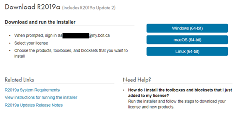 Downloading Matlab for Student Home Use - BCIT