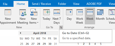 Accessing Future Dates in Outlook Calendar - BCIT