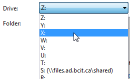 Mapping a Drive Letter to a Network Folder - BCIT