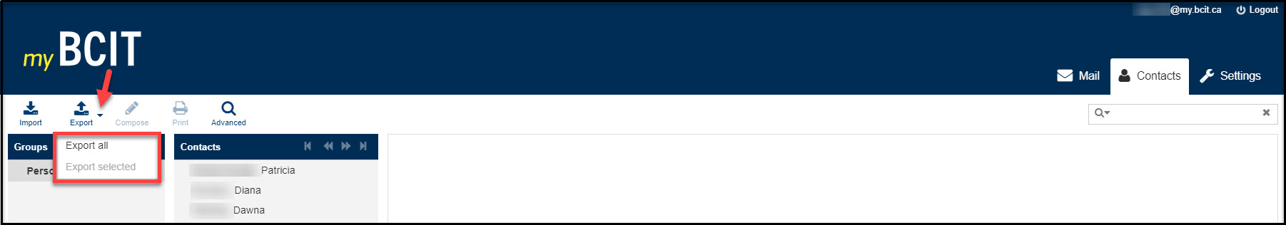Exporting your myBCIT Email Address Book - BCIT