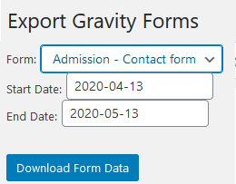 Downloading Gravity Forms data in Public Website WordPress - BCIT