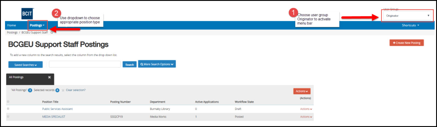 Creating a Posting in PeopleAdmin - BCIT