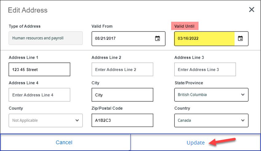 Updating Personal Information in Employee Dashboard – BCIT