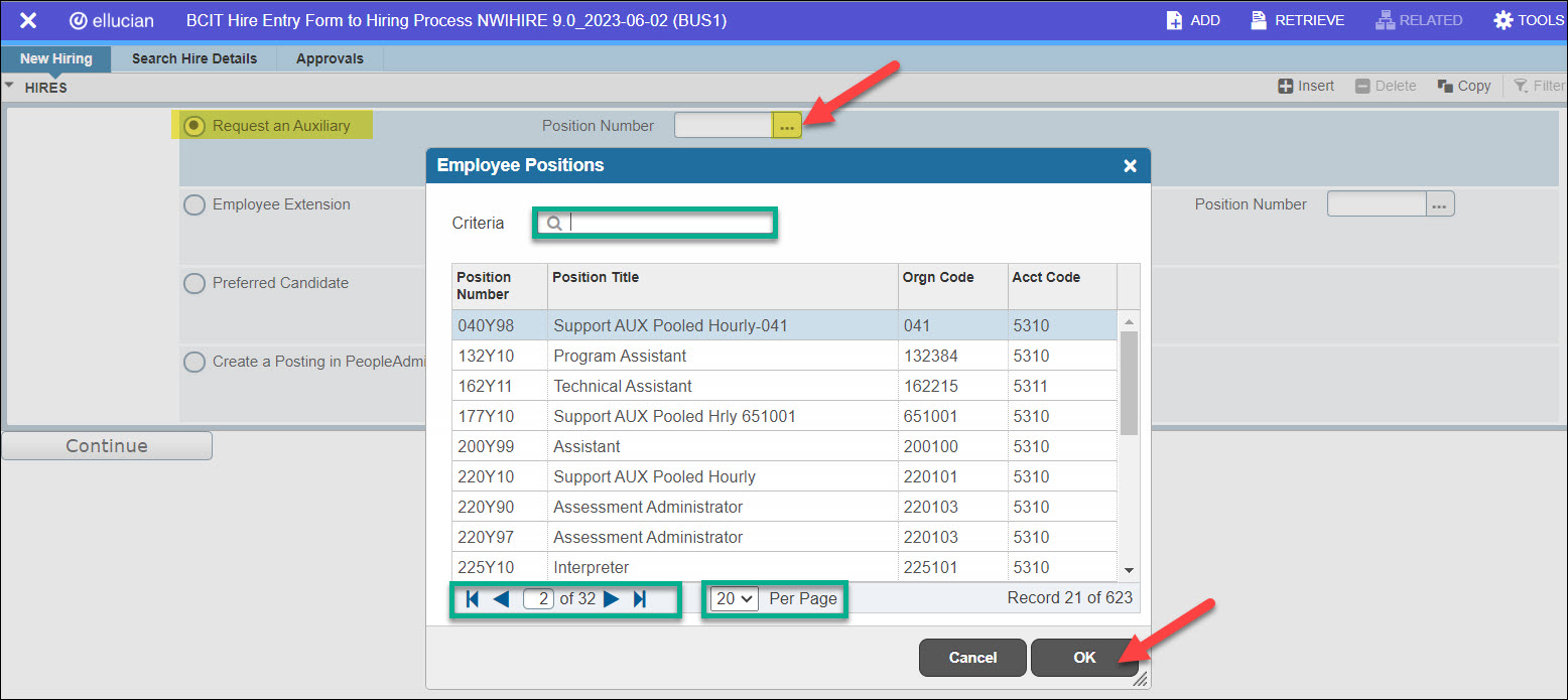 Hiring process in Banner – EHire instructions using NWIHIRE / NWAHIRE - BCIT