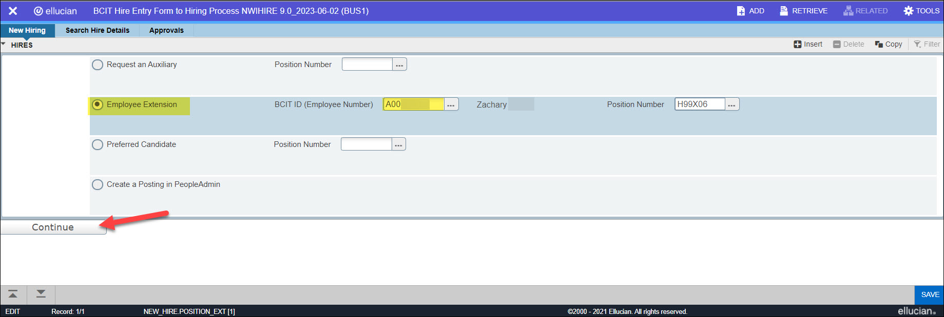 Hiring process in Banner – EHire instructions using NWIHIRE / NWAHIRE - BCIT