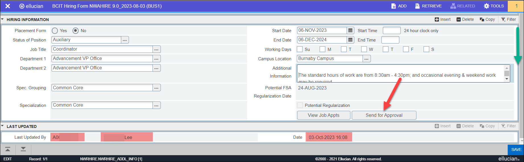 Hiring process in Banner – EHire instructions using NWIHIRE / NWAHIRE - BCIT