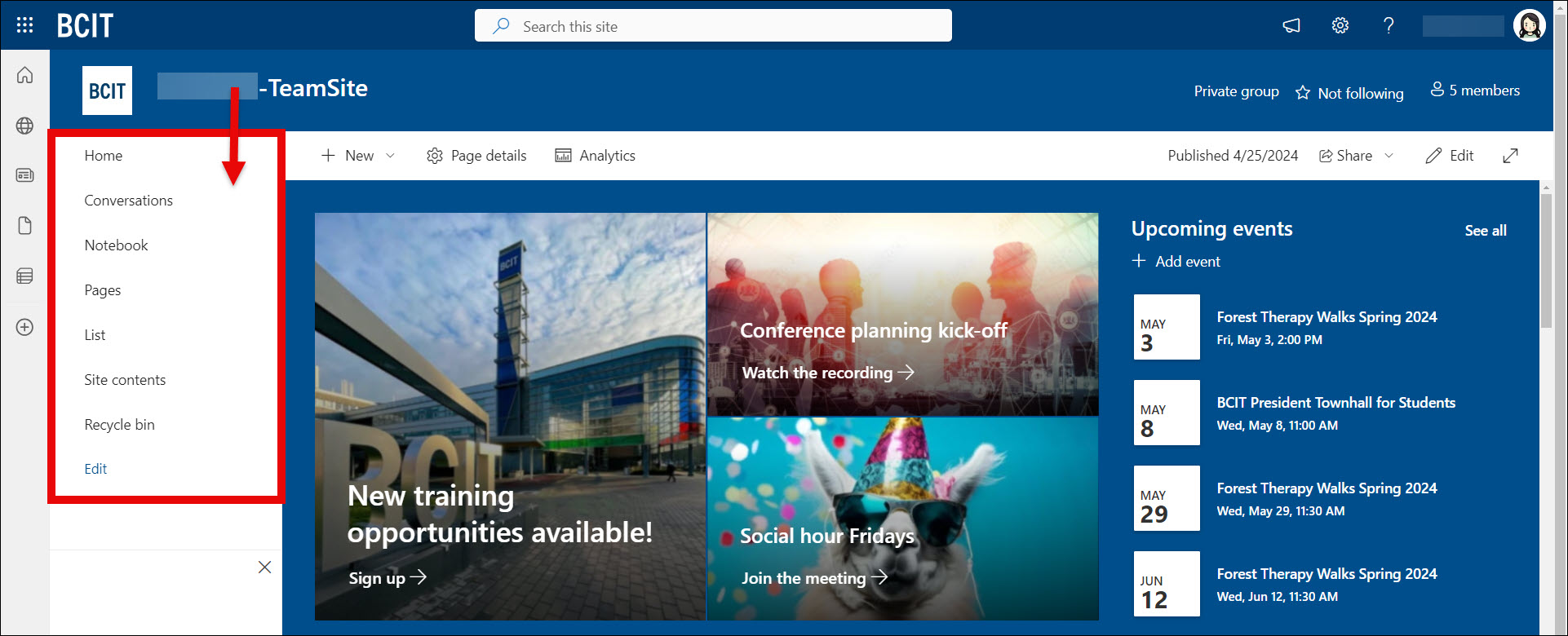 Basic Navigation for SharePoint Users - BCIT
